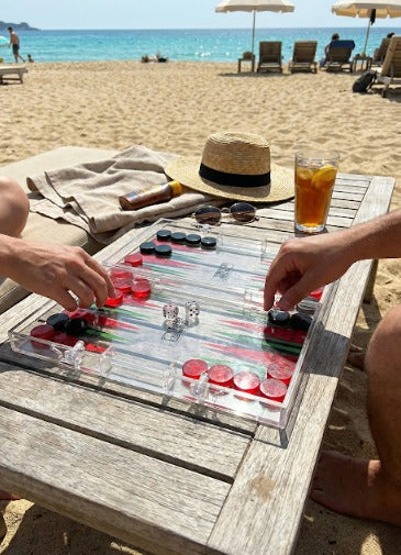ِAcrylic Plexi Game Tawla ( Backgammon ) – Clearwing Production