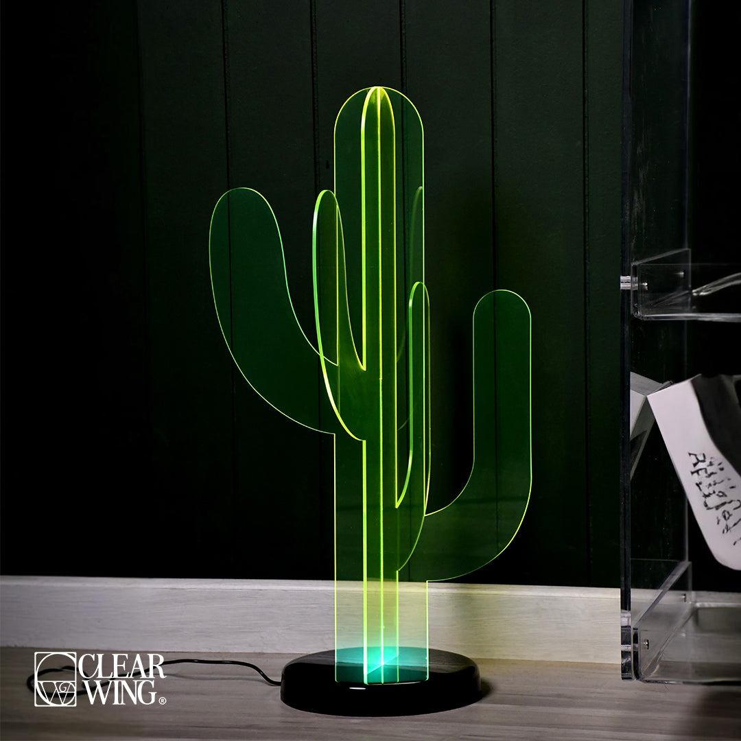 Acrylic Plexi Neon Lamp Cactus – Clearwing Production